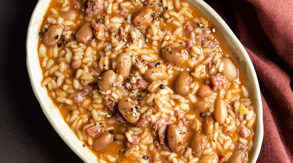 Panissa con fagiloi e un osso di maiale - Sale&Pepe